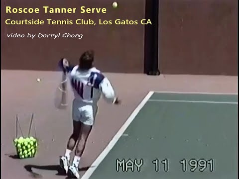 Roscoe Tanner Demonstrates His Tennis Serve Toss at the Apex, 1991