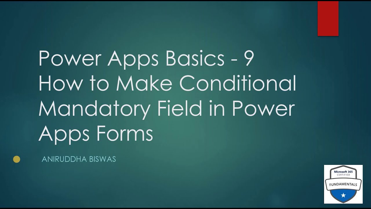 How to Make Conditional Mandatory Field Validation in PowerApps Forms - YouTube