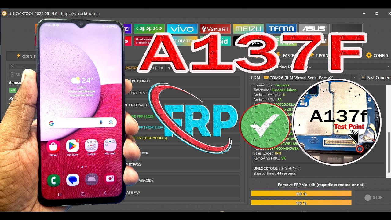 Samsung Galaxy A13 SM A137F Frp Bypass Unlock Tool Google account ...