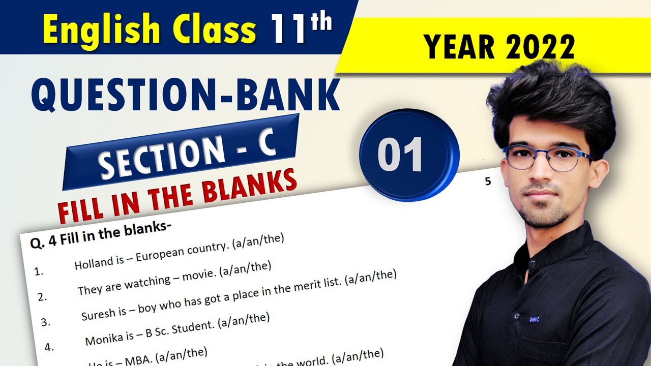 Fill in the blanks english class 11 question bank 2022 | English 11th ...
