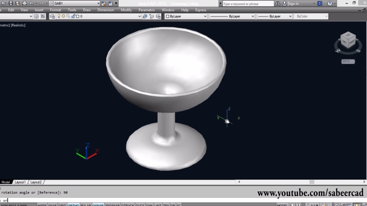 MAKE AN ICECREAM CUP USING AUTOCAD - YouTube