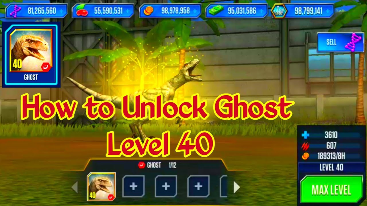 HOW TO UNLOCK GHOST LEVEL 40 (JURASSIC WORLD THE GAME) - YouTube