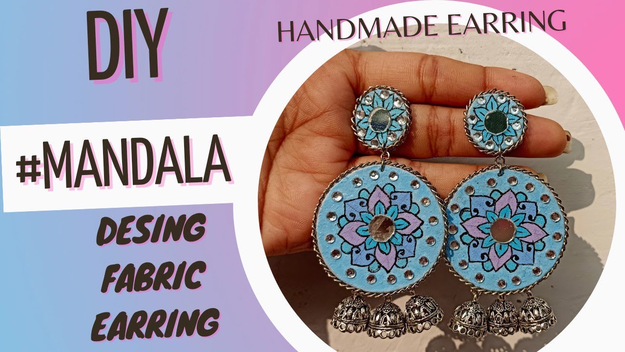 DIY #Mandala desing handmade fabric earring. handmade earring/full ...