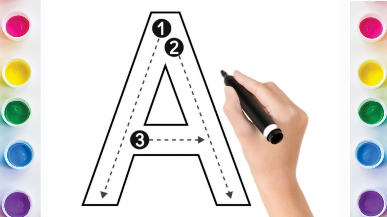 How to write english capital letter A |abc pracice for kids | abcd # ...