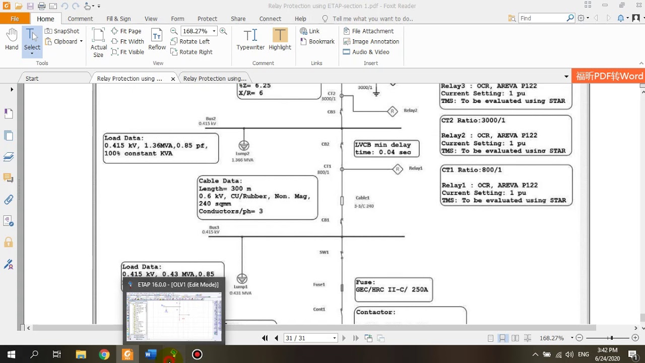 ETAP one-line diagram for protection and corrdination analysis - YouTube