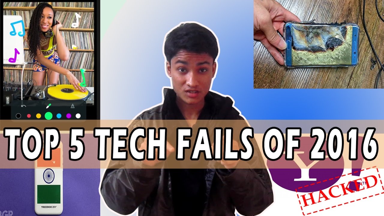 Top 5 Tech Fails of 2016 | Award Show Style - YouTube