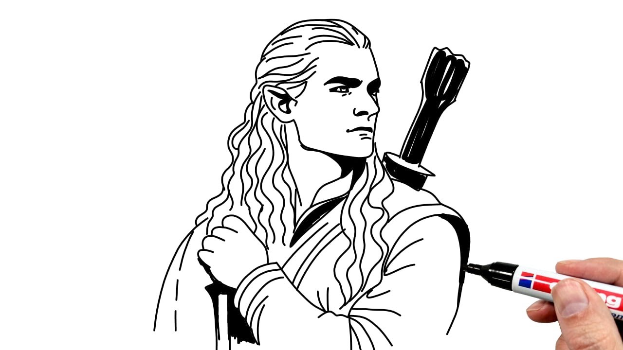 How to Draw Legolas From Lord of the Rings - YouTube