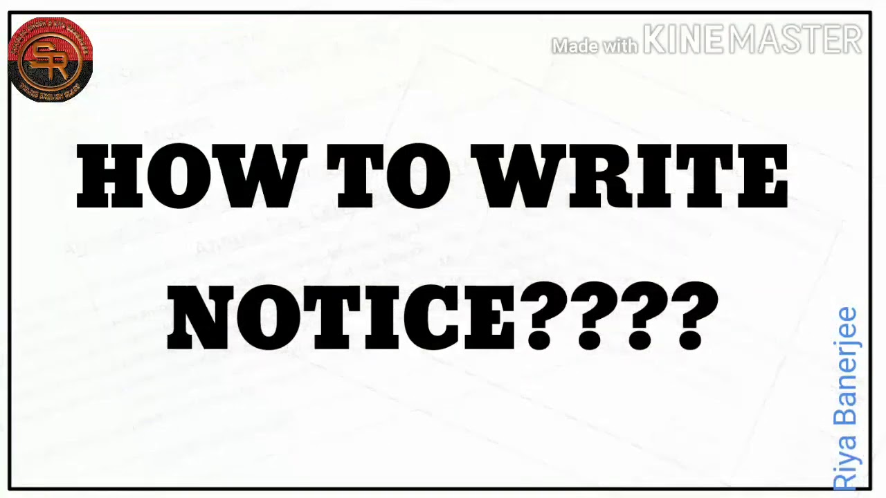 NOTICE WRITING - CLASS 8 - YouTube