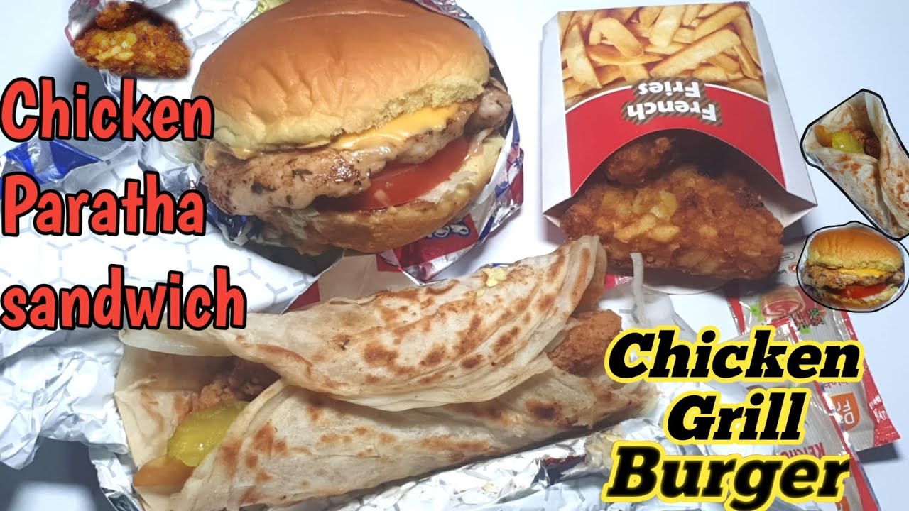 Chicken Grill Burger with Chicken Paratha Sandwich | Baked Point Cafe ...