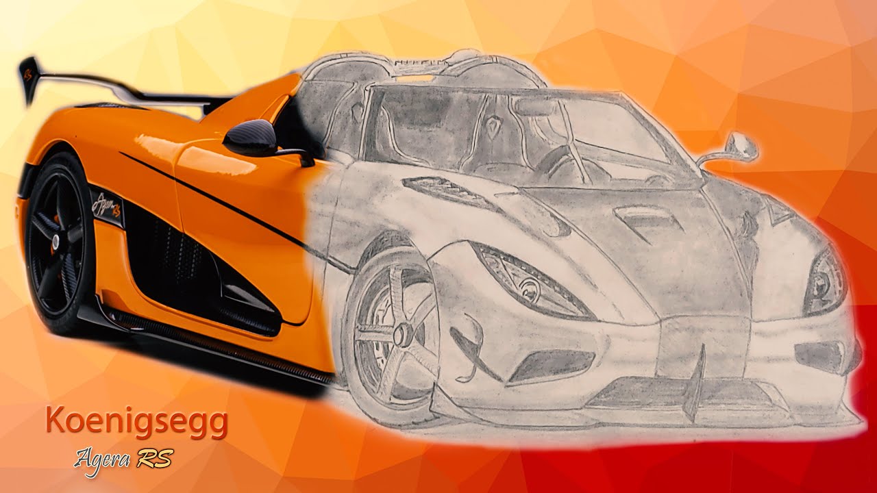 Koenigsegg Agera RS sketch | How to draw a car | Time-Lapse | Draw a ...