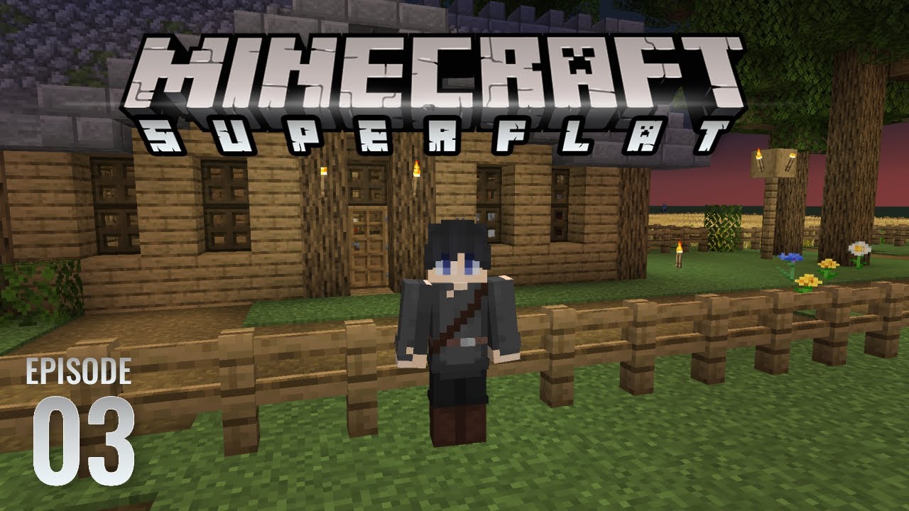 Building a starter house | Minecraft Superflat #3 - YouTube