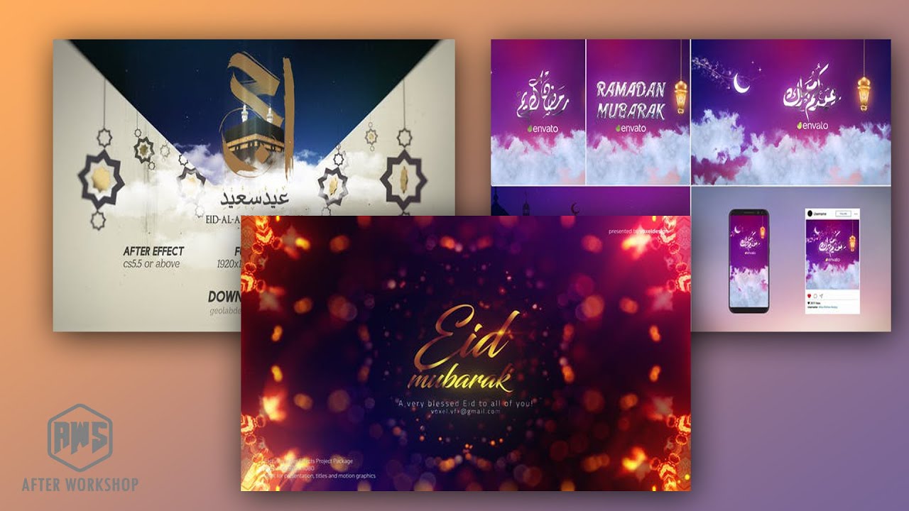 6 Free Eid Mubarak Opener Templates For Adobe After Effects - YouTube