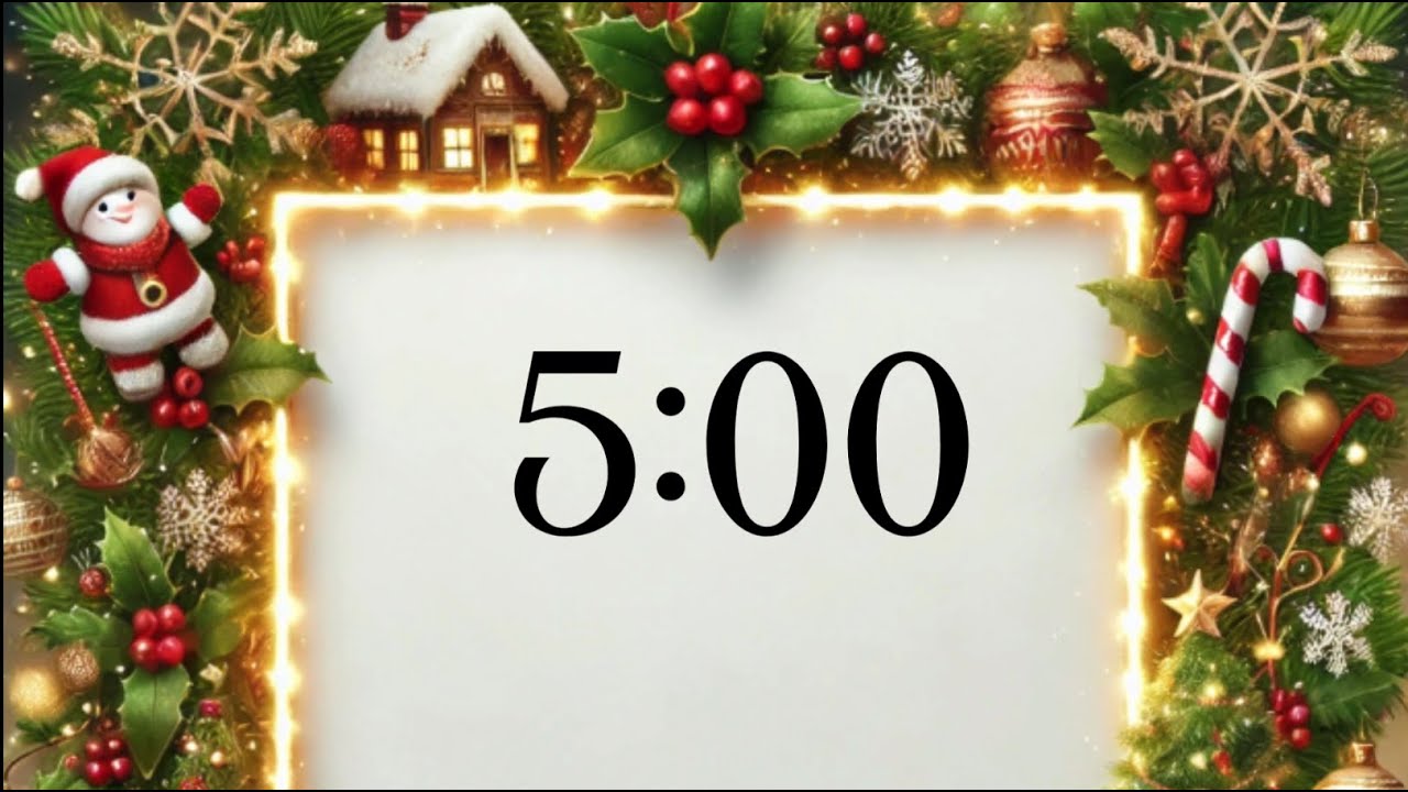 5 Minute timer | 5 Minute christmas theme timer - YouTube