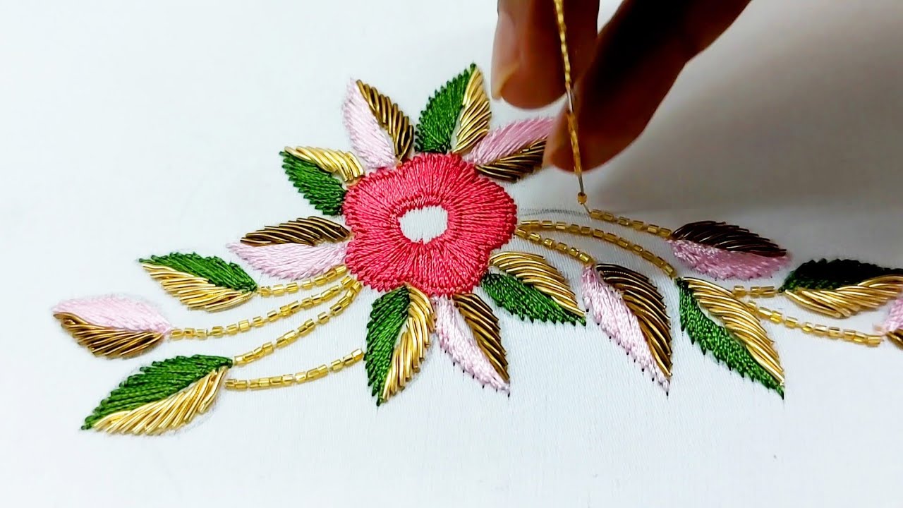 Aari work Design || Aari work load stitch Tutorial|Designer Razi - YouTube