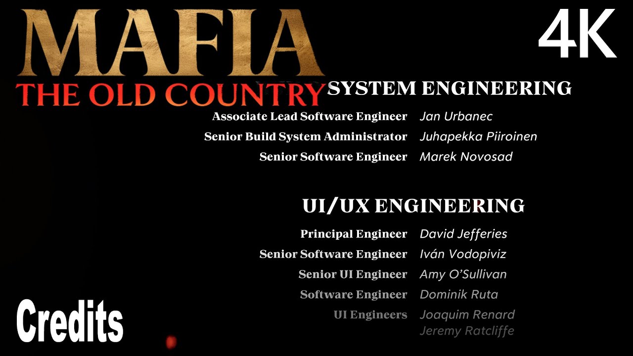 Mafia The Old Country Credits 4K - YouTube