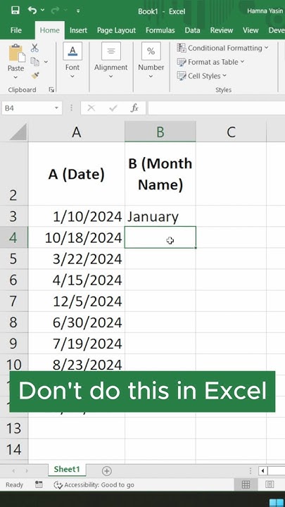 Quick Excel Trick! 📅 How to Extract Month from Any Date! #excel #shorts - YouTube