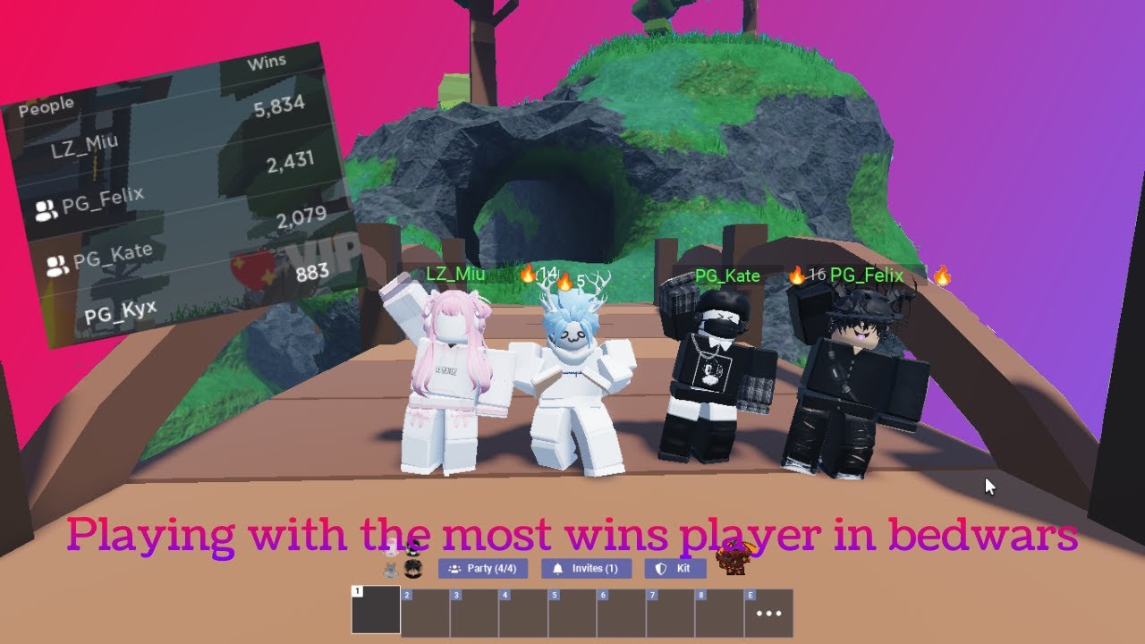 Playing with the most wins player in bedwars ft. Amai | Roblox Bedwars ...