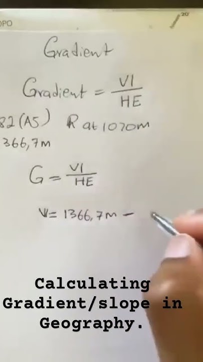 Gradient/slope calculation in geography. Check out my channel for full ...