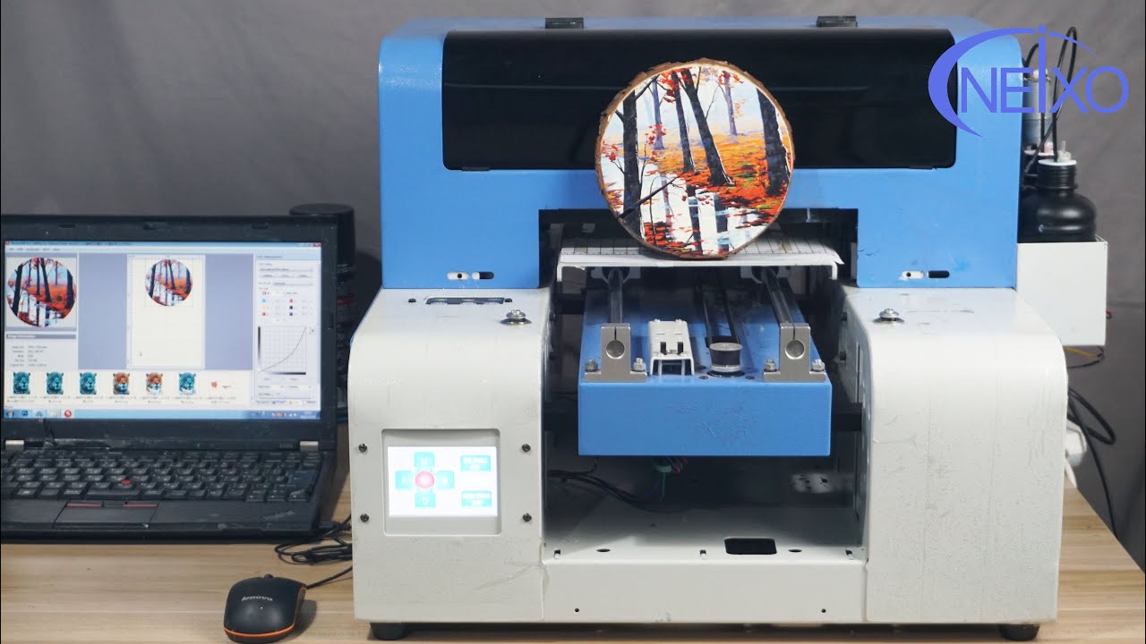 Wood printer a4 uv printing machine - YouTube