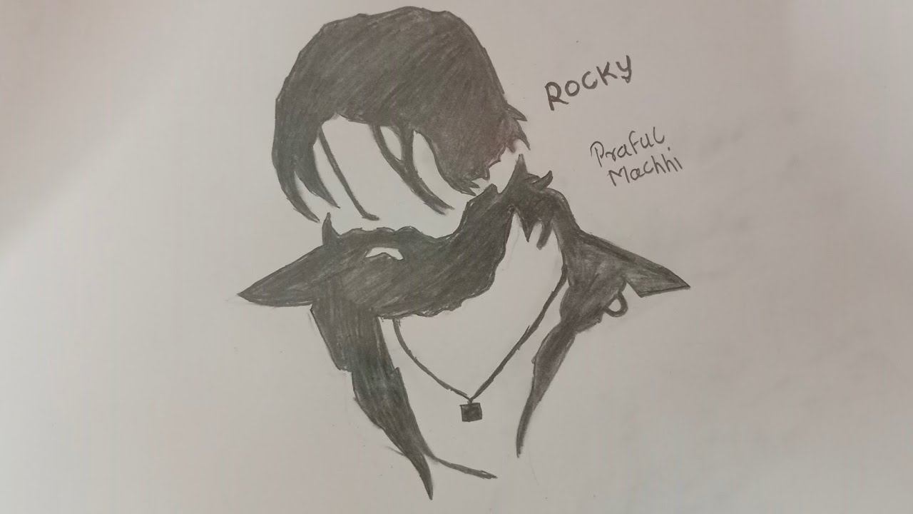 How to draw K.G.F//K.G.F pencil drawing// ROCKY BHAI simple drawing ...