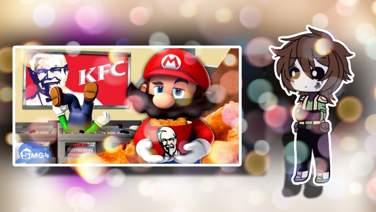 Afton Family Reacts To SMG4: Mario Works At KFC || Gacha club || - YouTube