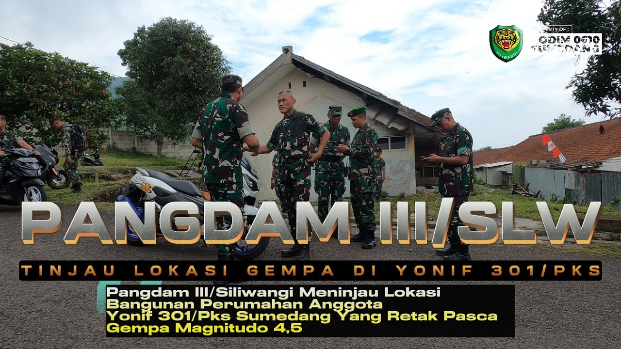 Pangdam III Tinjau Yonif 301/Pks Pasca Gempa Sumedang - YouTube