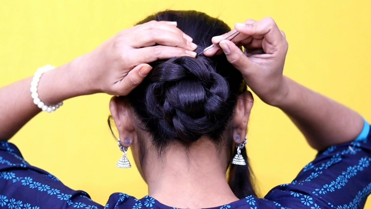 Try This ! Beautiful Juda Bun Hairstyle for Long Hair | Latest Juda ...