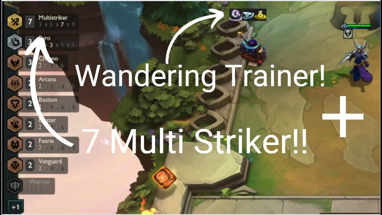 TFT Set 12| 7 Multistriker off of wandering trainer! - YouTube
