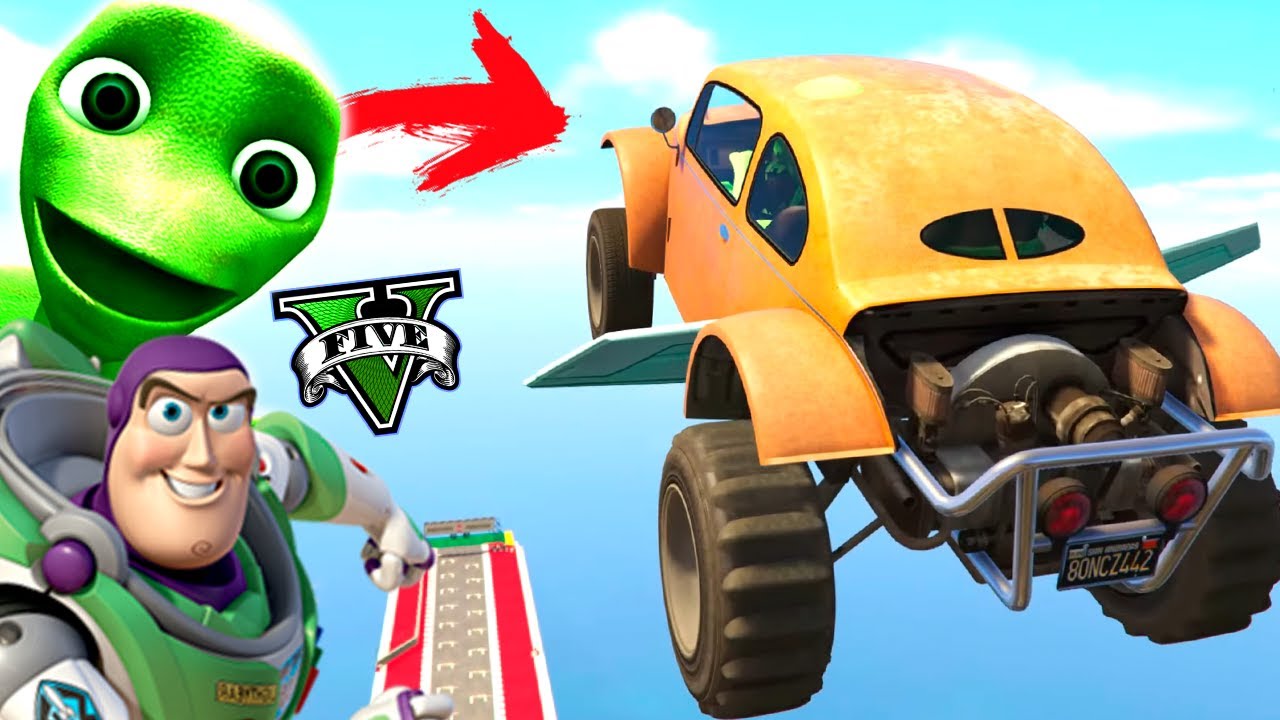 BUZZ LIGHTYEAR na MEGA RAMPA de CARROS no GTA 5 ! Dame Tu Cosita - YouTube