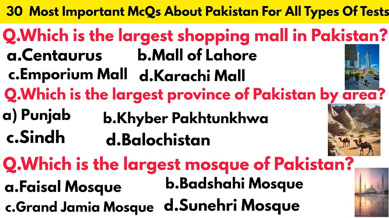 Mcqs about Pakistan |Gk about Pakistan |Pakistan general knowledge ...