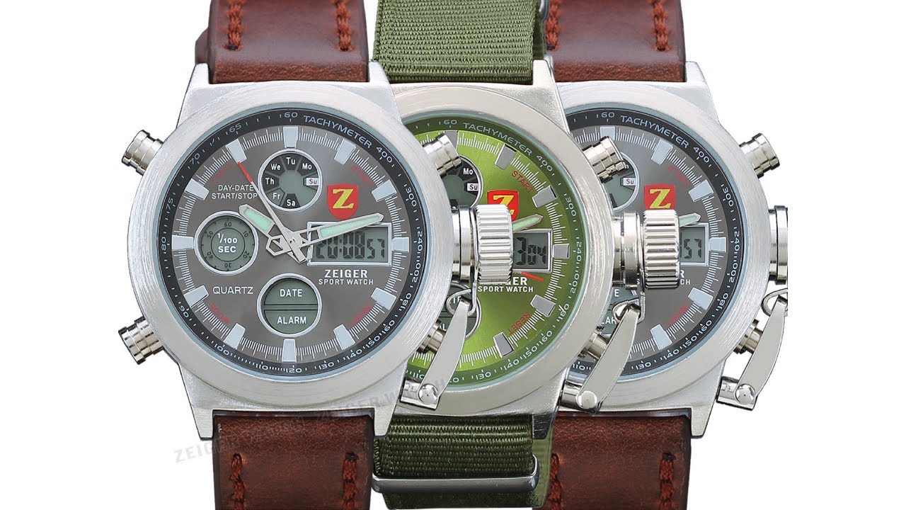 2 minutes with Zeiger Digi-Analog Military Watch - YouTube
