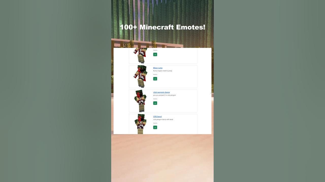 100+ Minecraft Emotes! How To Get Emotecraft #minecraft #shorts #mods # ...