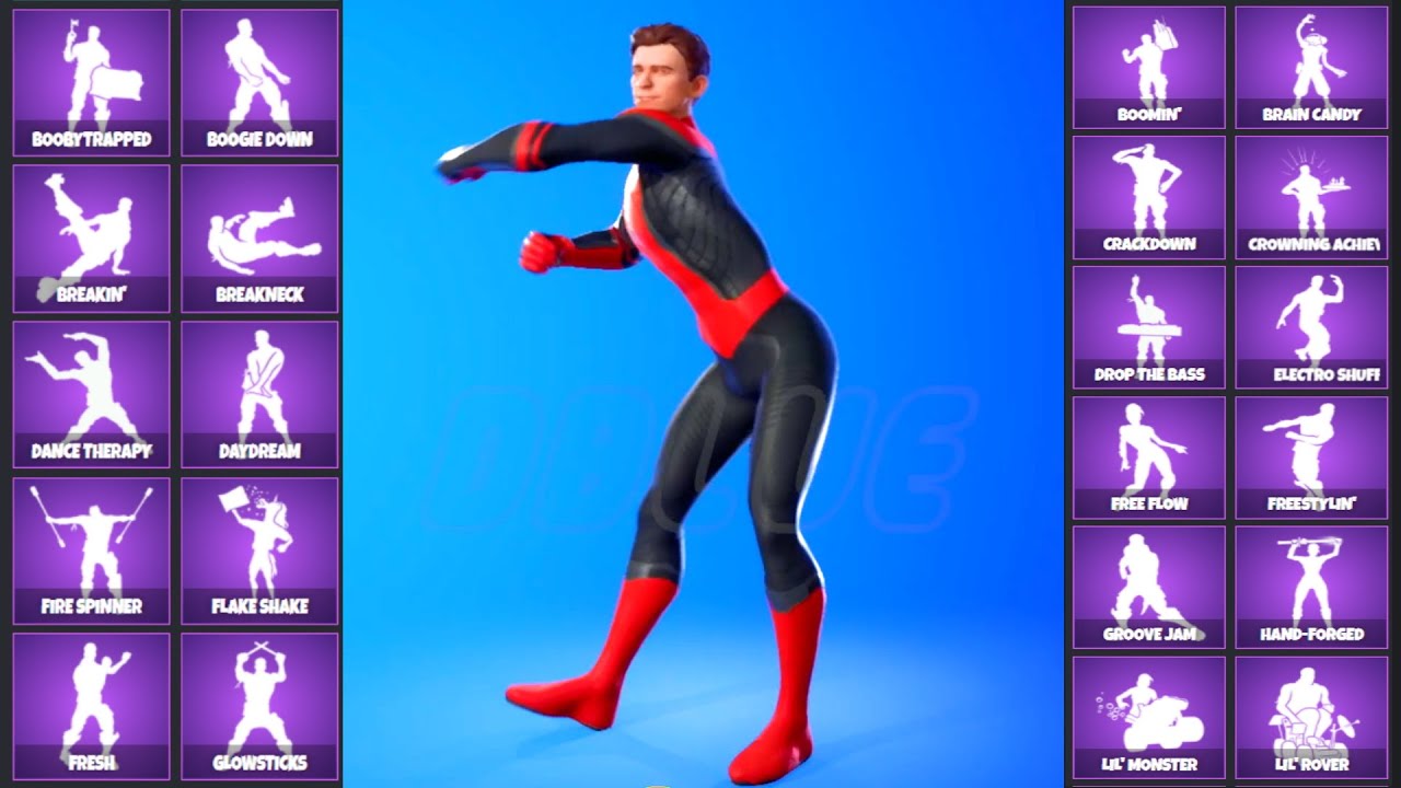 Fortnite Spider-Man No Mask (No Way Home) Skin Showcase With All Dances ...