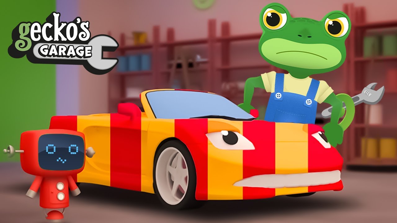 Sports Car Crazy Color Painting｜Gecko's Garage｜Funny Cartoon For Kids ...