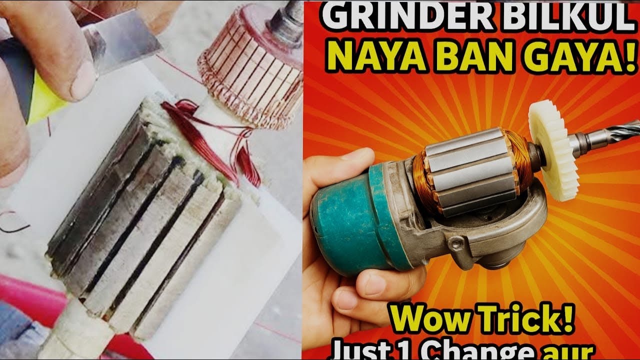 how to rewind the angle grinder armature -armature winding - YouTube