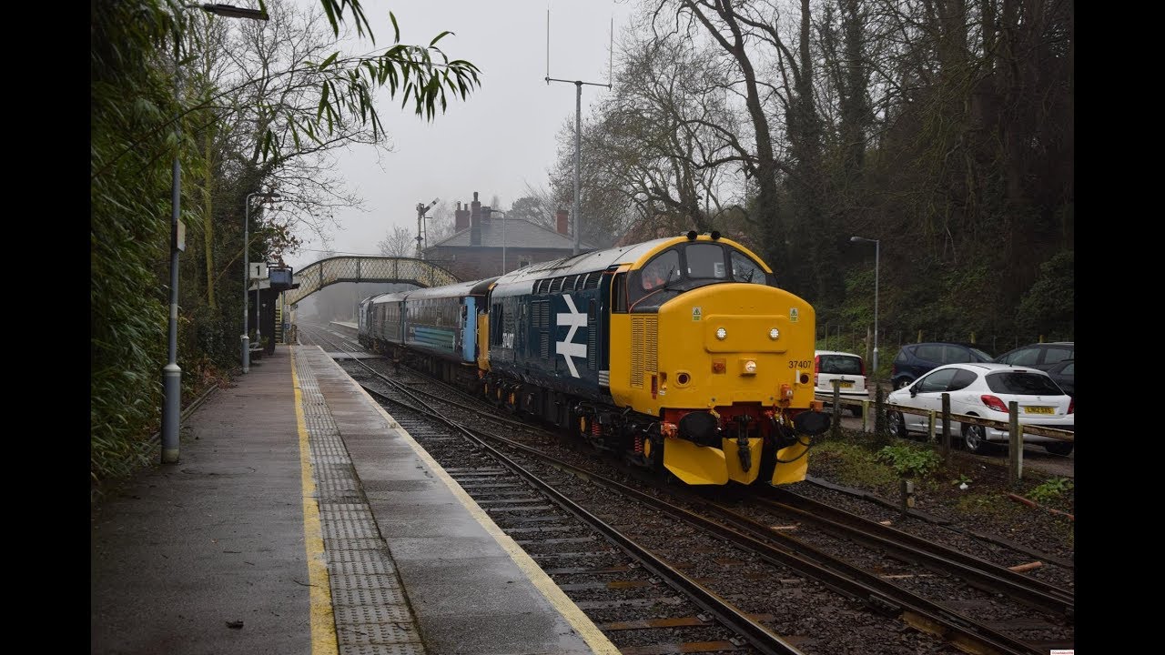 Restored BR Large Logo 37407's first day in passenger service! - YouTube