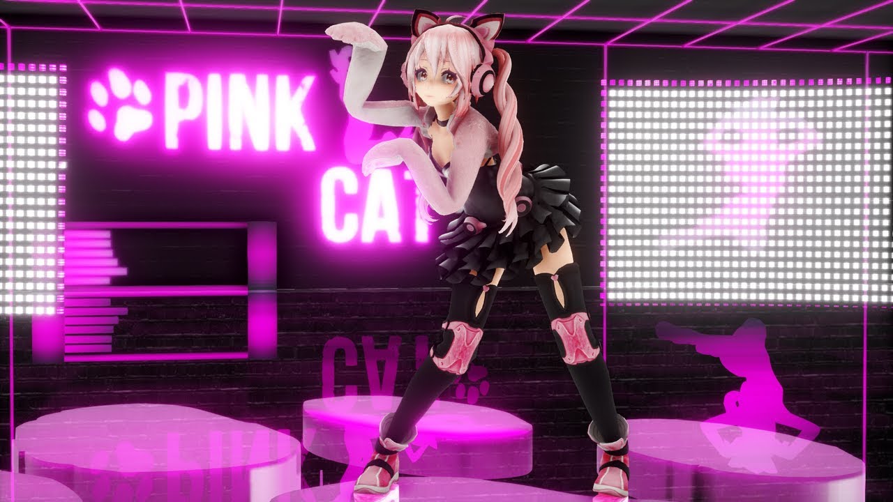 【MMD】PiNK CAT 【TDA Teto Lucky Chloe】 - YouTube