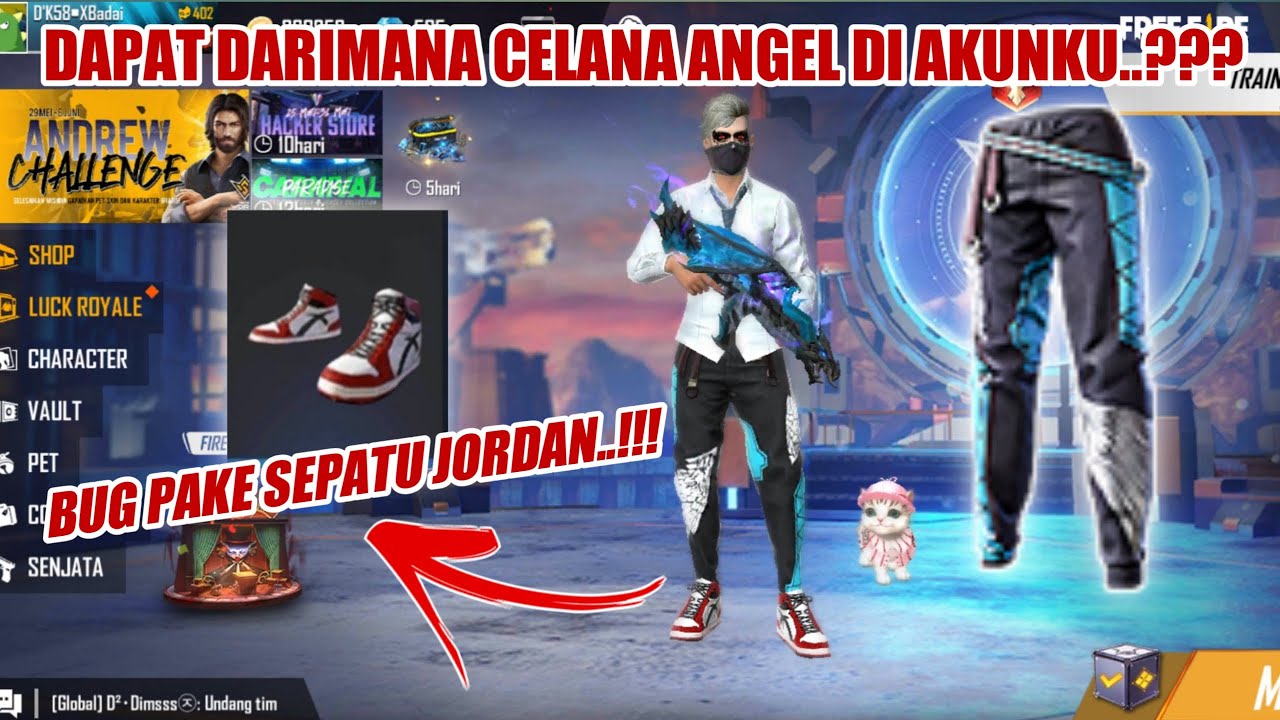 CARA MENDAPATKAN SEPATU JORDAN FF DI INDONESIA..!!! CELANA ANGELIC ...