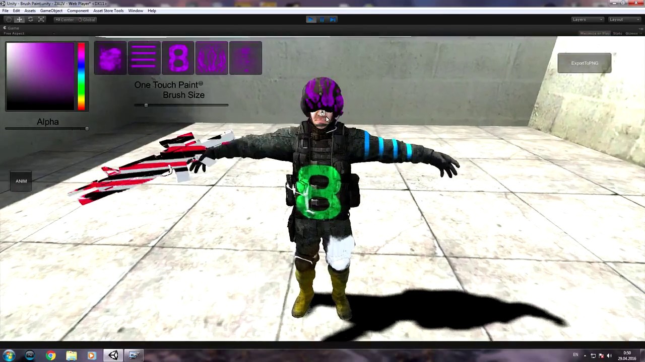 UVPaint (skinned mesh decal system) - YouTube