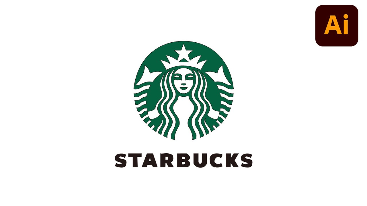 First time using Adobe Illustrator to draw the Starbucks logo - YouTube