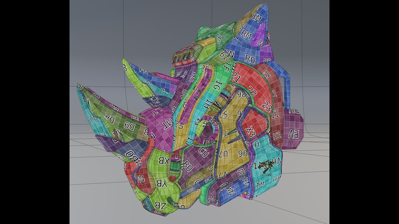 Mech Rhino UV mapping - YouTube