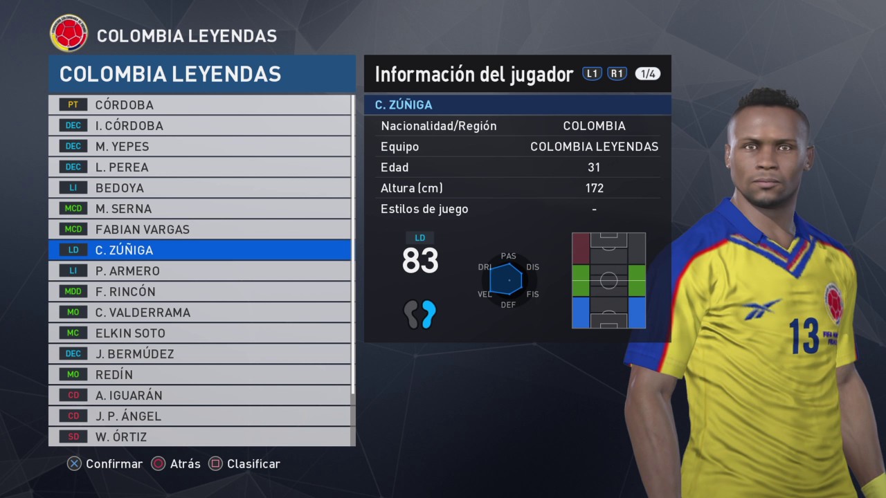 CLASSIC COLOMBIA PES 2017 (PS4) - YouTube