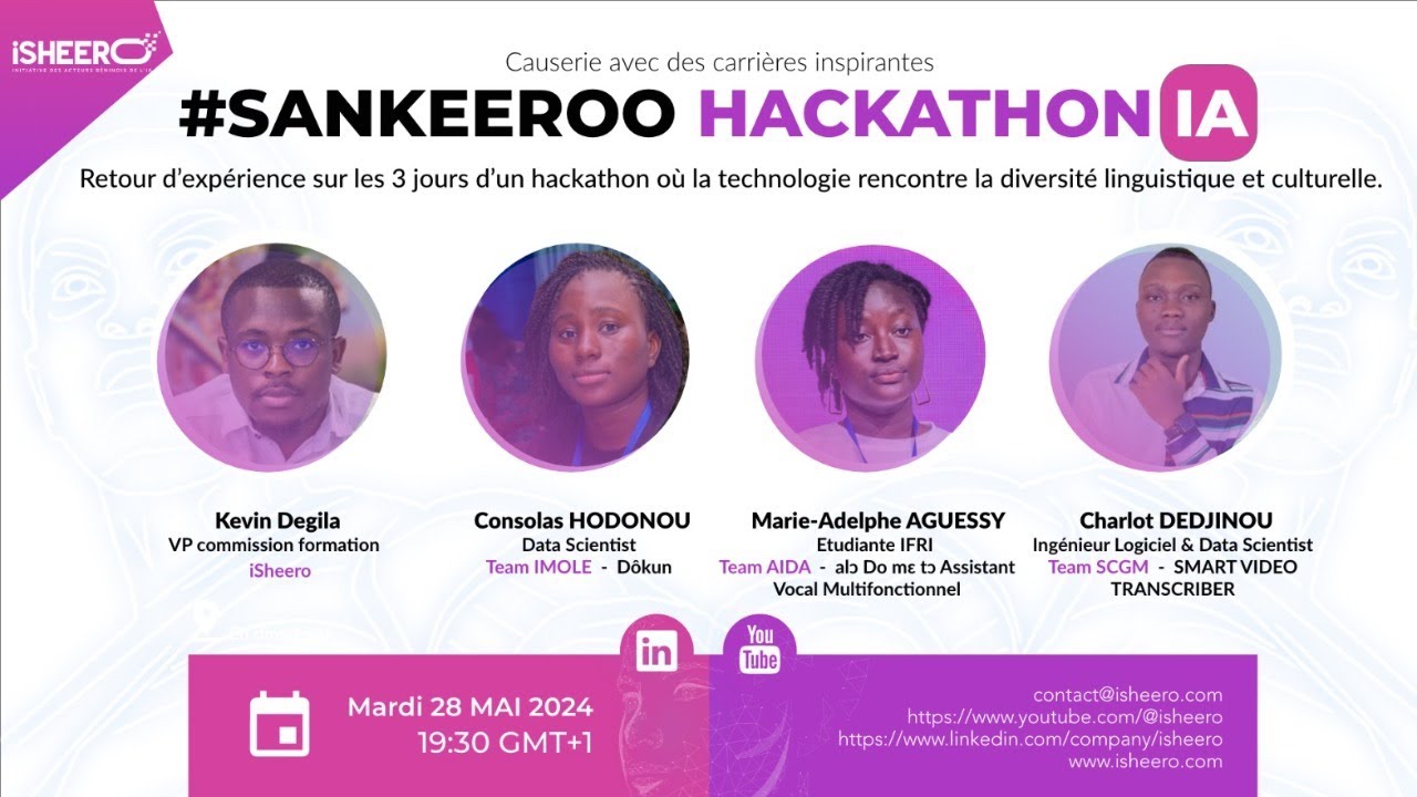 🚨 Ce mardi 28 Mai, Retour d'Expérience - Hackathon IA & Langues du Bénin - YouTube