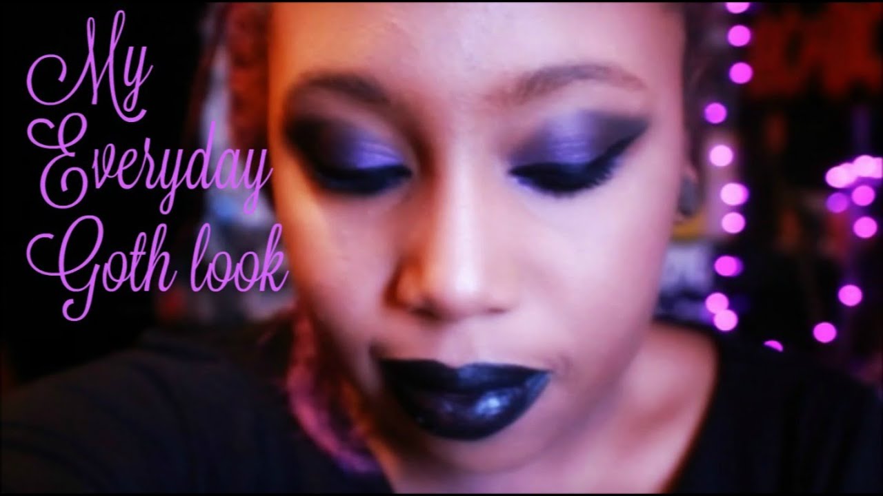 My Everyday Goth Makeup - YouTube