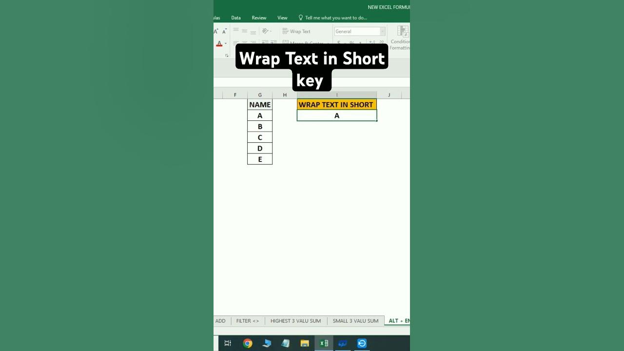Wrap Text in Excel with Shortcut key #trick #excel #excel formula - YouTube