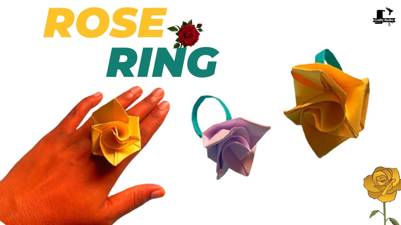 Rose Ring | Origami Ring | paper ring | paper rose ring #craft #diy # ...