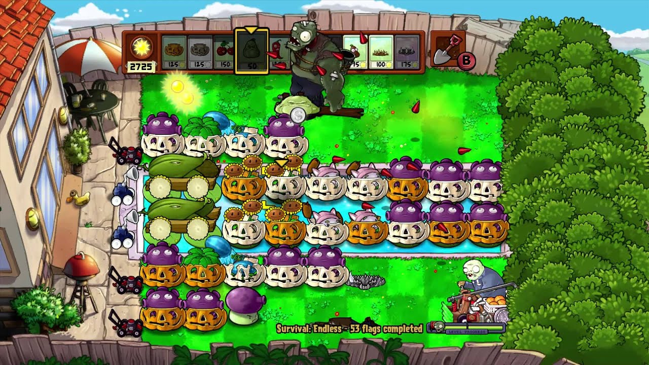Plants vs zombies survival endless PT 14 - YouTube
