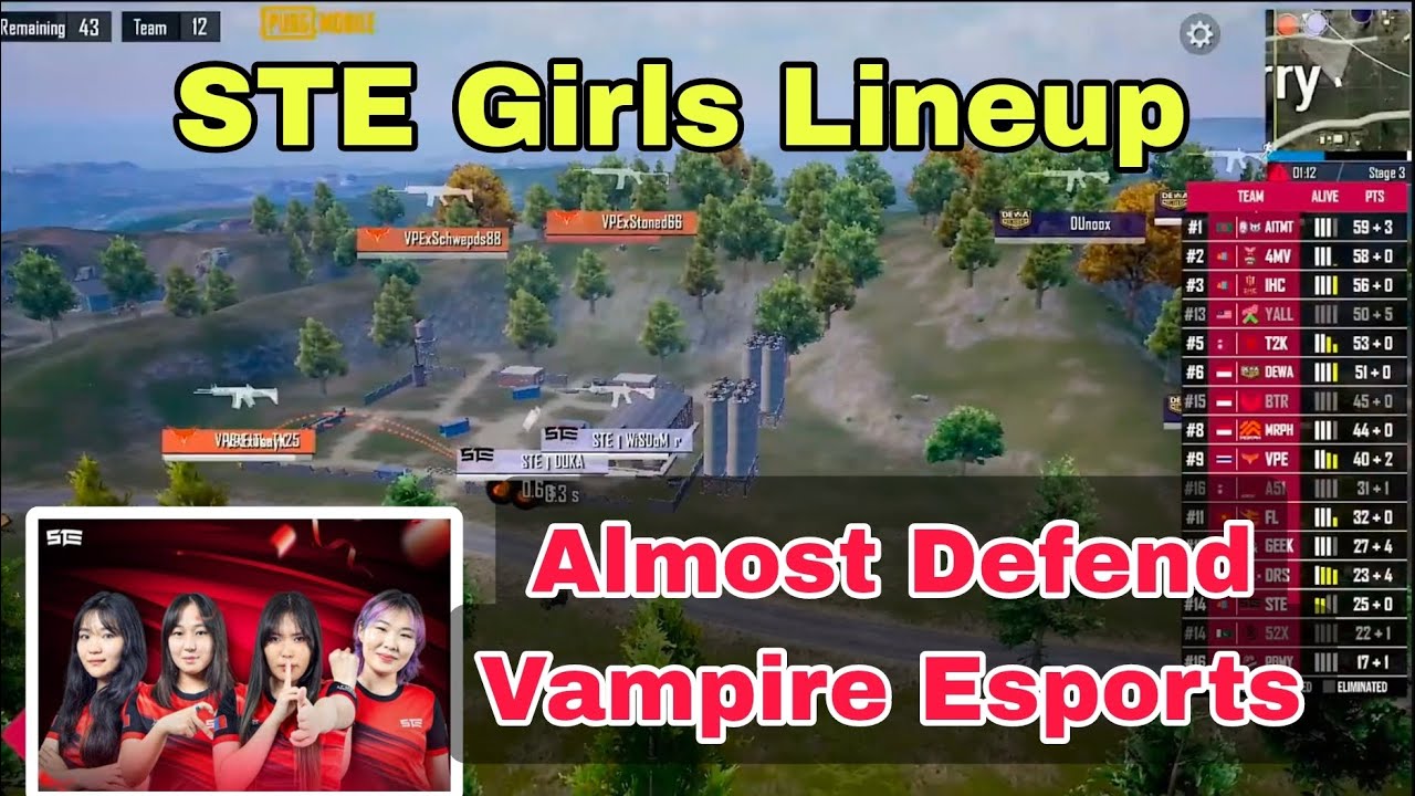 STE Esports Girls Lineup | Almost Defend VPE Esports #pubgmobile #ste # ...
