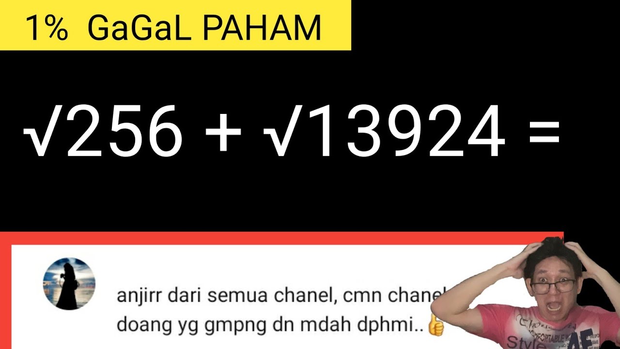 🔴[BILANGAN ]🔴 || akar kuadrat √256 + √13924 = - YouTube