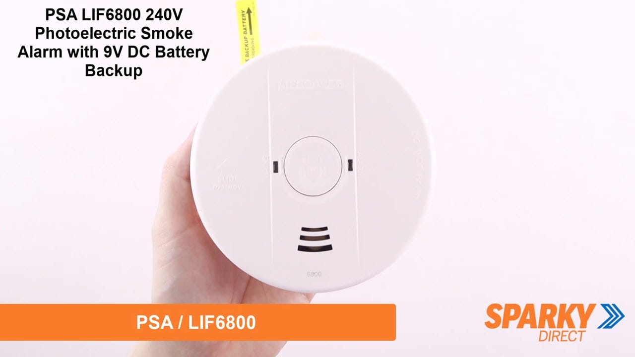 PSA LIF6800 | 240V Photoelectric Smoke Alarm with 9V DC Battery Backup ...